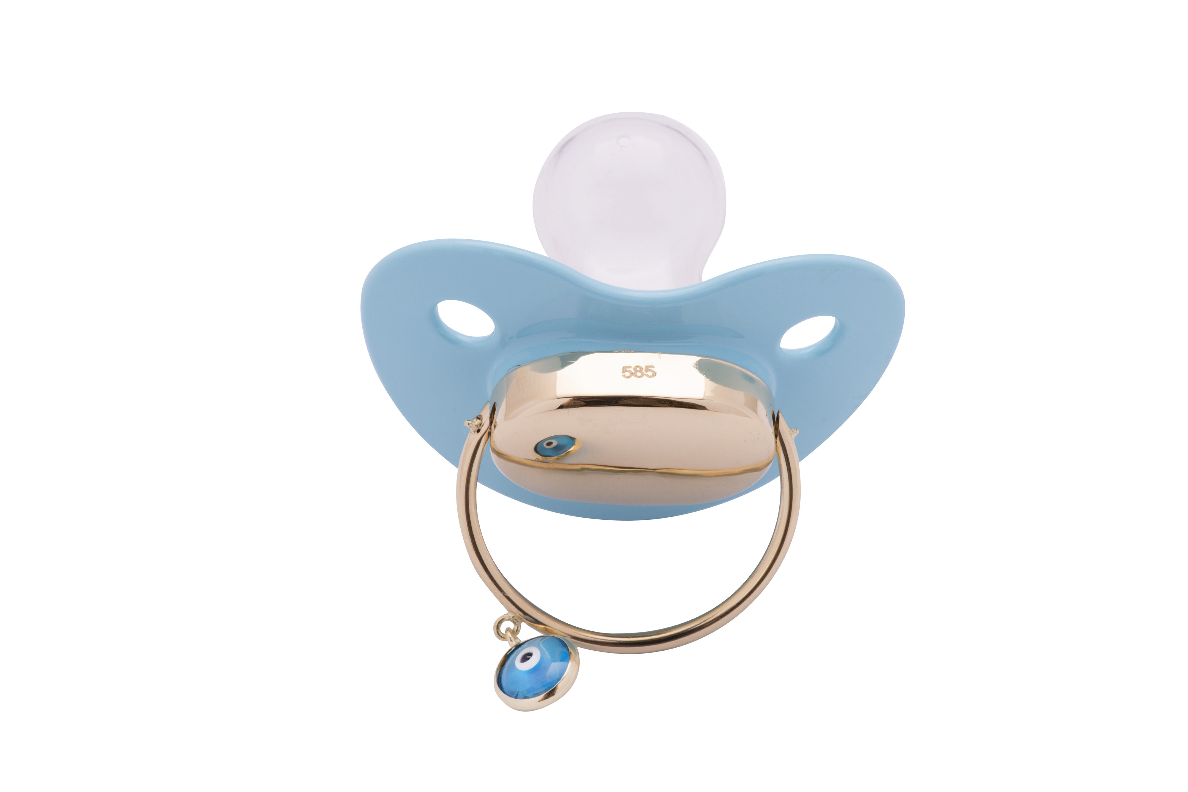 Baby Blue Pacifier in 14k Yellow Gold | Everyday Jewelry